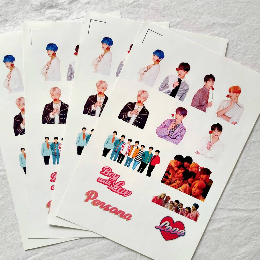 BTS – Boy with Love – Sticker Sheet – THEKFANDOMSTORE