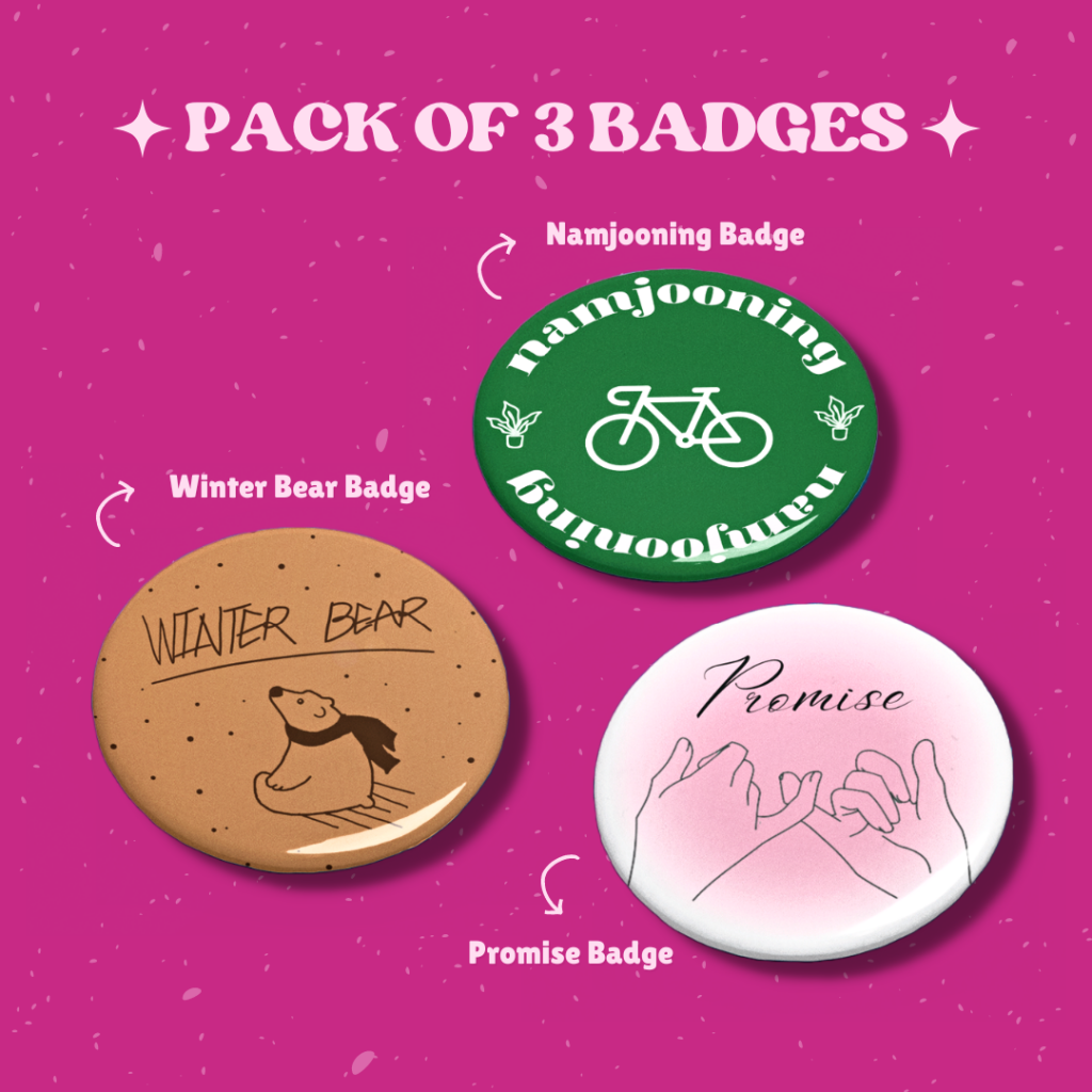 BTS - Aesthetic Badges - Combo (Pack of 3) - THEKFANDOMSTORE