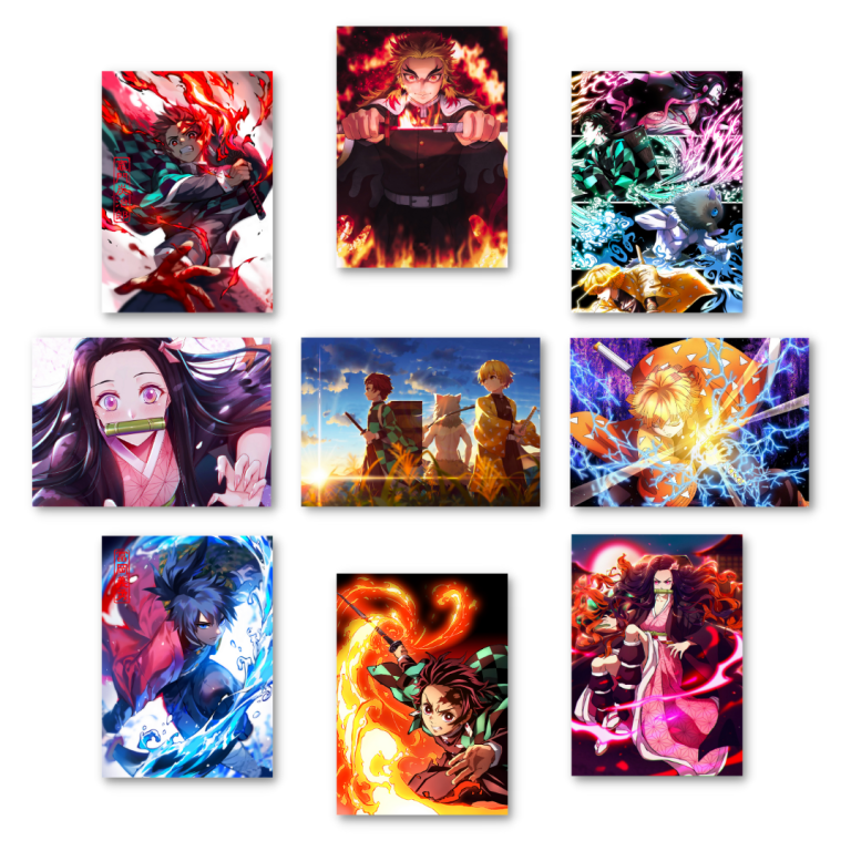 Demon Slayer Poster- Pack of 9 A6 Size Posters – THEKFANDOMSTORE